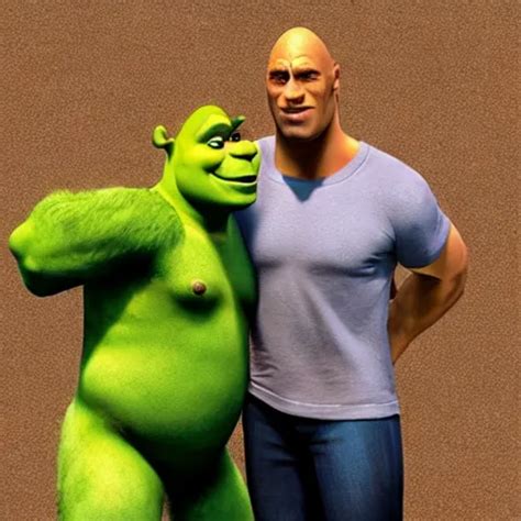 Shrek With The Face As The Rock “ Shrock ” Stable Diffusion