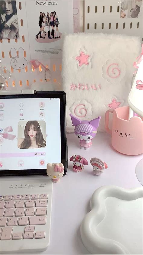 ౨ৎ ˖ ࣪⊹k Pop Inspo Cute Desk Setup ₊˚⊹ ᰔ Cute Desk Desk Setup Desk Set