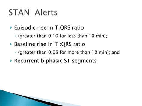 St Segment Analysis Stan For Intrapartum Electronic Fetal Monitoring Ppt