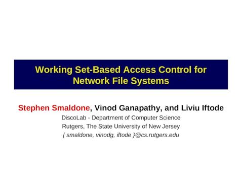 Ppt Working Set Based Access Control For Network File Systems