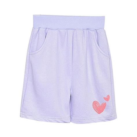 Eltusu Girls Cotton Athletic Shorts Loose Fit Casual Elastic Waist