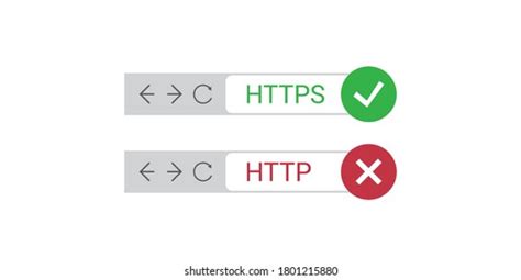 browser address bars showing secure insecure stock vector royalty free