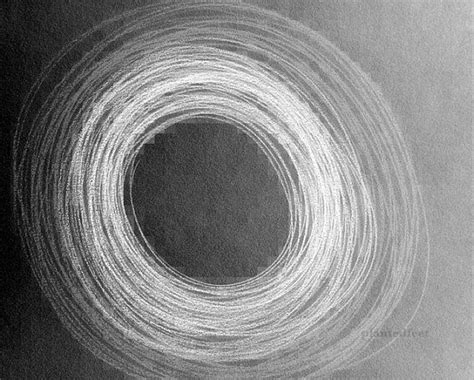Abstract Black And White Circle Digital Art Print