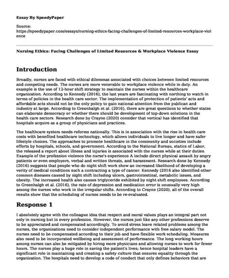 📚 Nursing Ethics Facing Challenges Of Limited Resources And Workplace