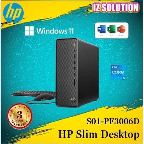 Hp Slim S Pf D Desktop Pc Intel I Gb Gb Ssd W H S Yrs Onsite