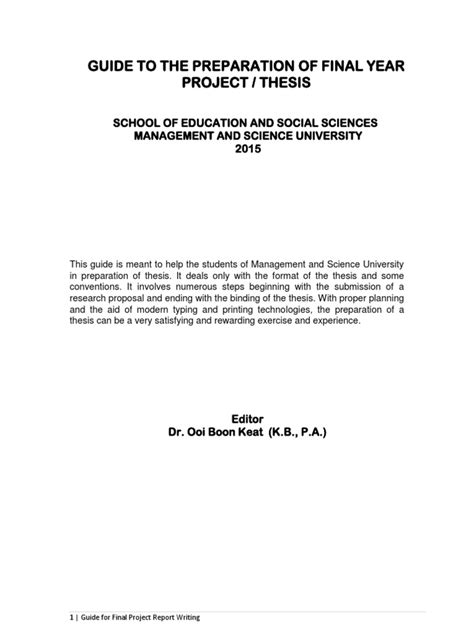 Thesis Guidelines Pdf Thesis Learning Styles