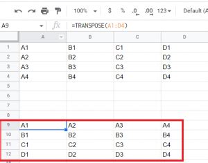 How To Convert Rows To Columns In Google Sheets