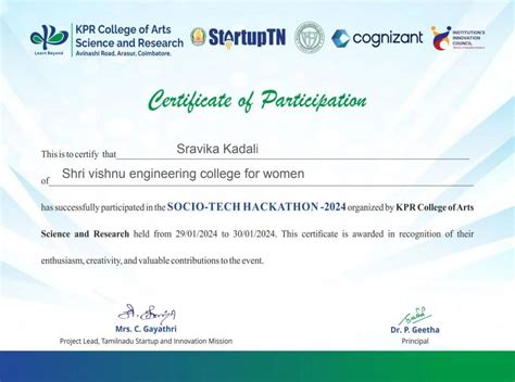 My Team Participated In Socio Tech Hackathon 2024 Sravika Kadali