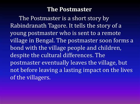 The Postmaster Pptx