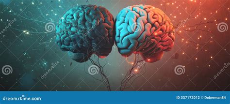 Colorful Digital Art Illustration Of A Human Brain Depicting Neural Connections And Left Right