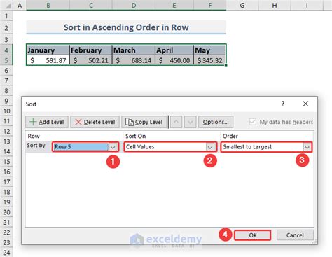 how to sort in ascending order in excel 6 methods