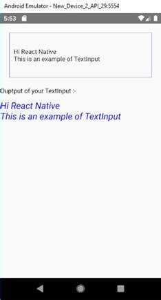 Text Input In React Native