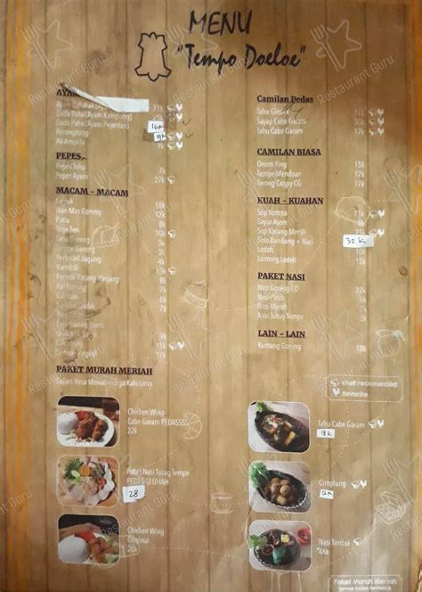 Menu At Unity Cafe Bandung