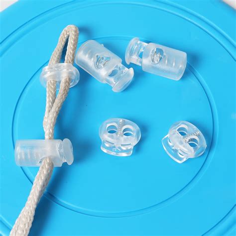 투명 플라스틱 스토퍼 코드 잠금 구멍 토글 클립 의류 번지 코드 액세서리 의류 플라스틱 푸시 잠금 장치 20 개마개 Aliexpress