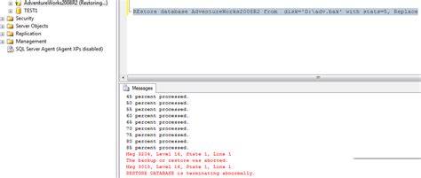 Restore A Sql Server Database With Restart Clause Sql Server