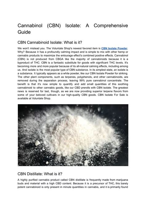 Ppt Cannabinol Cbn Isolate A Comprehensive Guide Powerpoint Presentation Id 12200366