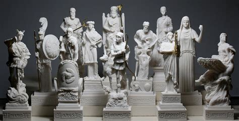 Set 12 Twelve Greek Olympian Gods Pantheon Figure Alabaster Statue