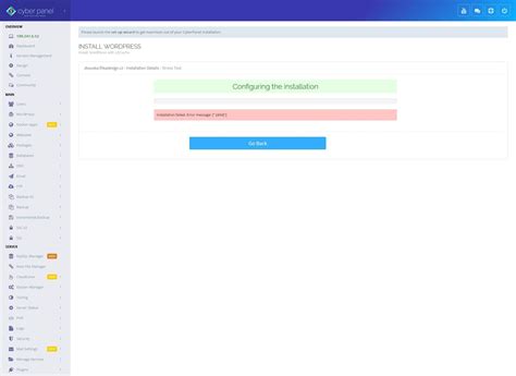 Blank Phpmyadmin And Cant Install Wordpress General Discussion Cyberpanel Community