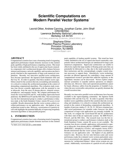 Pdf Scientific Computations On Modern Parallel Vector Systems