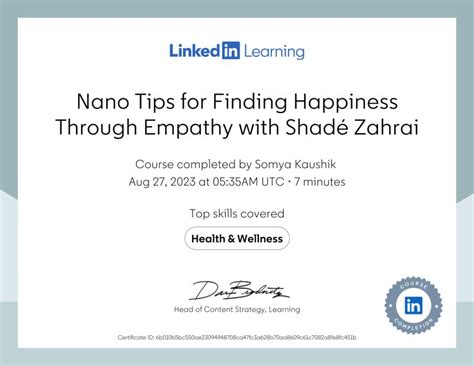 Somya Kaushik On Linkedin Certificate Of Completion