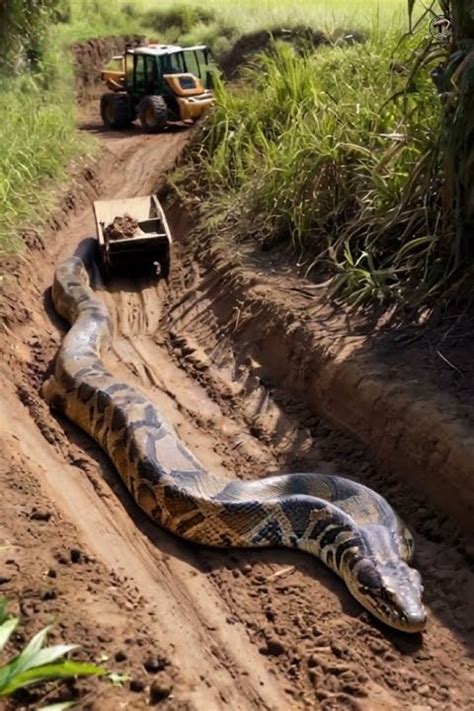 Excavator Operator Uncovers Massive Python In Construction Site