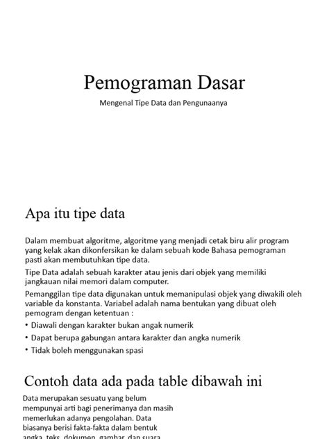 Materi Tipe Data Pdf Komputer