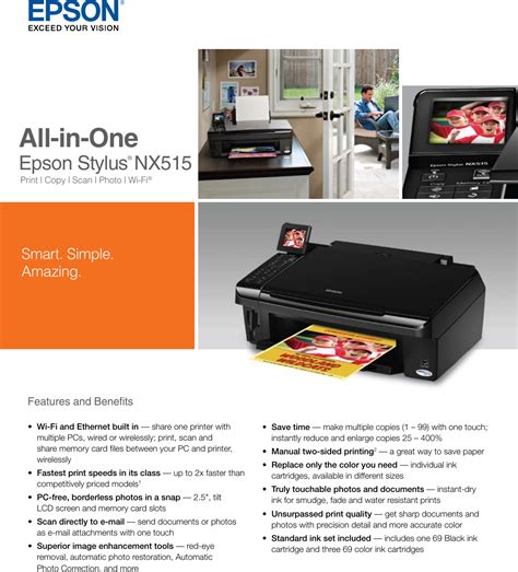 Epson Stylus Nx515 Users Manual Product Brochure