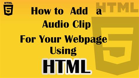 html audio tag how to add a audio for webpage using html youtube