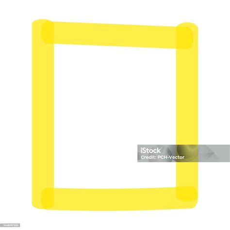 노란색 마커로 사각형으로 그려진 선 밑줄 스트로크 화살표 방향 십자가 흰색으로 격리된 눈금 확인 표시의 벡터 그림 0명에 대한 스톡 벡터 아트 및 기타 이미지 Istock