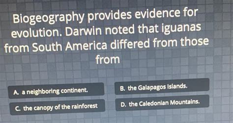 Biogeography Evidence Of Evolution