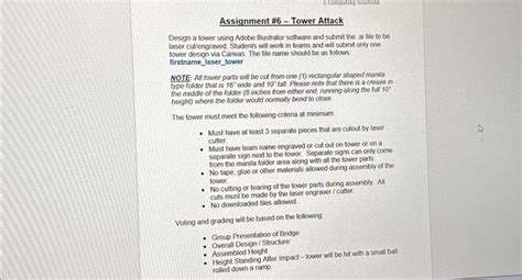 Solved Assignment 6 Tower Attack Design A Tower Using