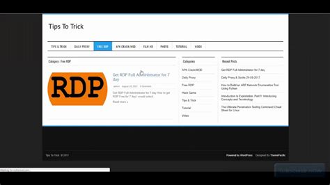 Get Free Rdp Full Admin All Day Agustus 2017 Youtube