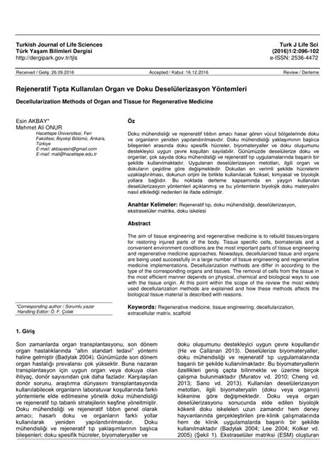 Pdf Decellularization Methods Of Organ And Tissue For Regenerative Medicine