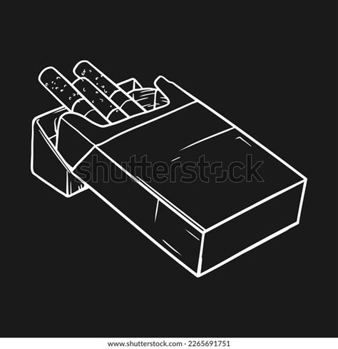 Cigarettes Packet Isolated On Black Background Stock Vector Royalty