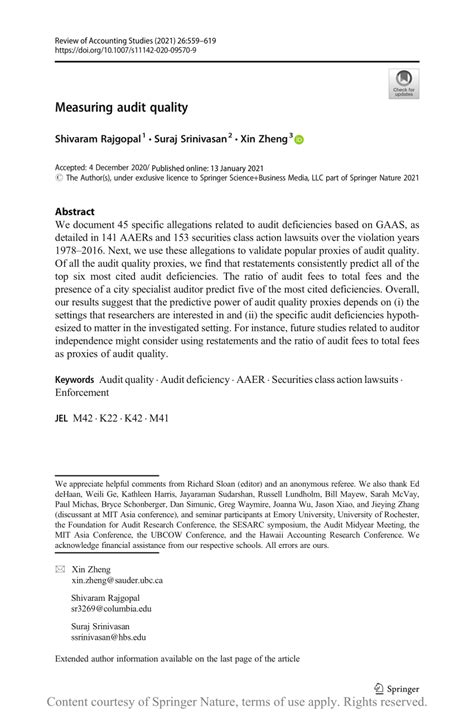 Measuring Audit Quality Request PDF