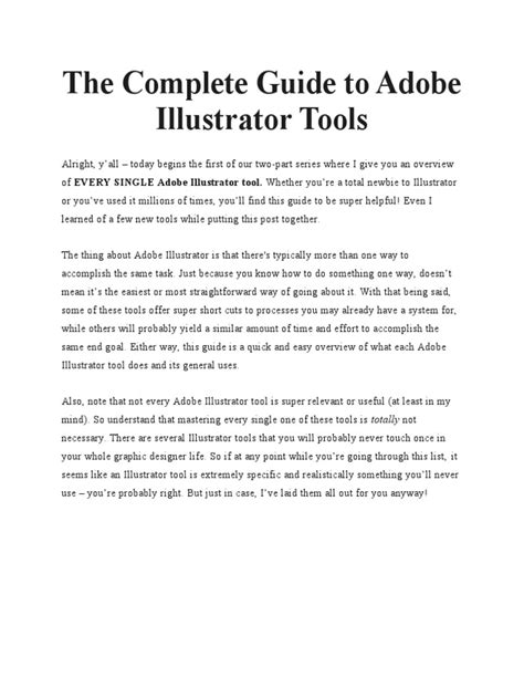 The Complete Guide To Adobe Illustrator Tools Pdf Chart Pie Chart