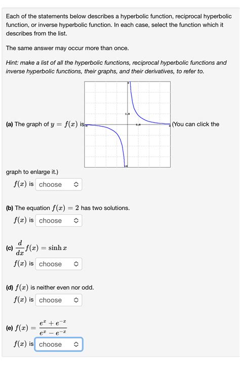 Solved Each Of The Statements Below Describes A Hyperbolic