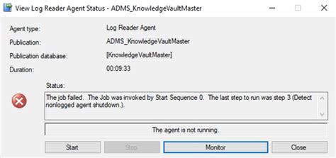 The Job Failed The Job As Invoked By Start Sequence 0 Message Shown While Troubleshooting