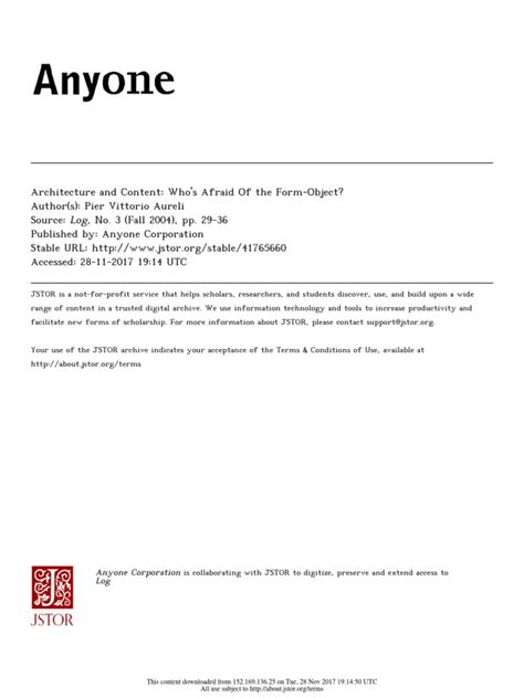 Aureli Whos Afraid Of The Form Object Pdf Minimalism Reality