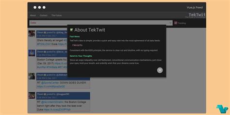 Tektwit Trending Tweets Feed Powered By Vuejs And Nodejs Rvuejs