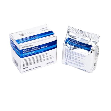 Albuterol Inhalation Solution 0083 Pack 3ml 30pack Medex Supply