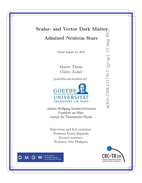 Pdf Scalar And Vector Dark Matter Admixed Neutron Stars