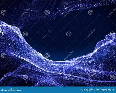 Futuristic Concept Abstract Space Background Abstract Dots Wave Look Like Cloth Shape Stock