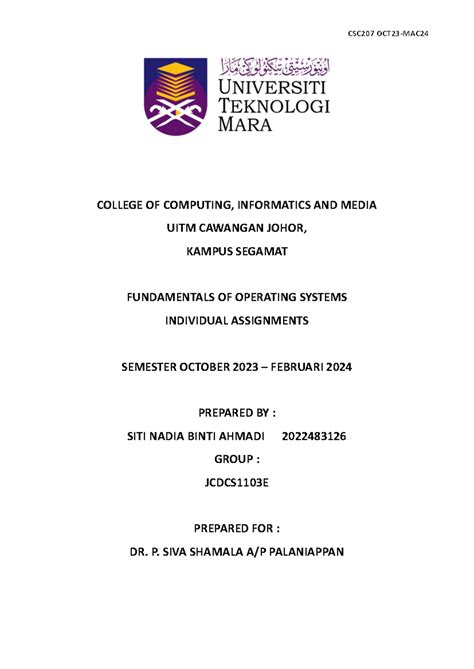 lab 3 [ question] college of computing informatics and media uitm