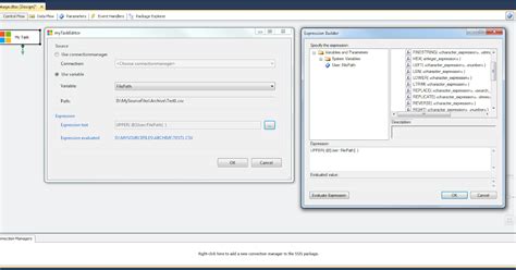 microsoft sql server integration services add expression builder to custom task