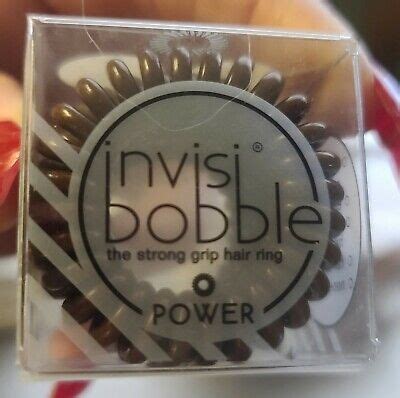 Invisibobble Power Extra Strong Grip Hair Ring 3 Pc Nib Pretzel Brown