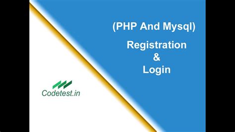 User Registration And Login Form With Php And Mysql Tutorial Youtube