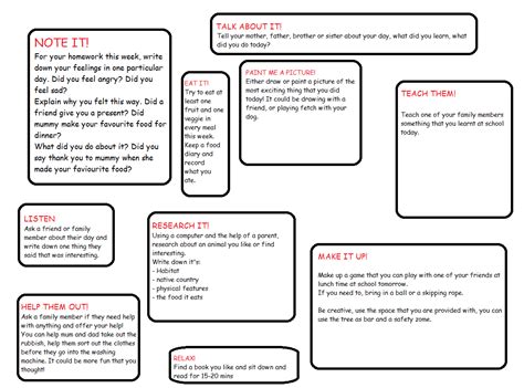 Homework Grid Primary Pdhpe Wiki