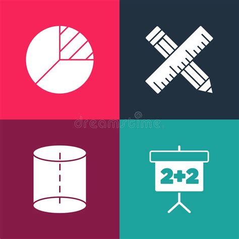 Set Chalkboard Geometric Figure Tetrahedron Graph Schedule Chart Diagram Cylinder Crossed