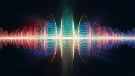 Dynamic Layers Of Sound Waves In Vibrant Spectrum Stock Illustration